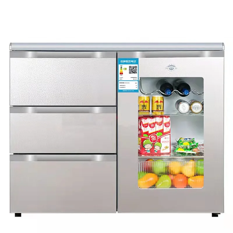 210L-Glass-Door-Household-Horizontal-Compact-Refrigerators-Kitchen ...