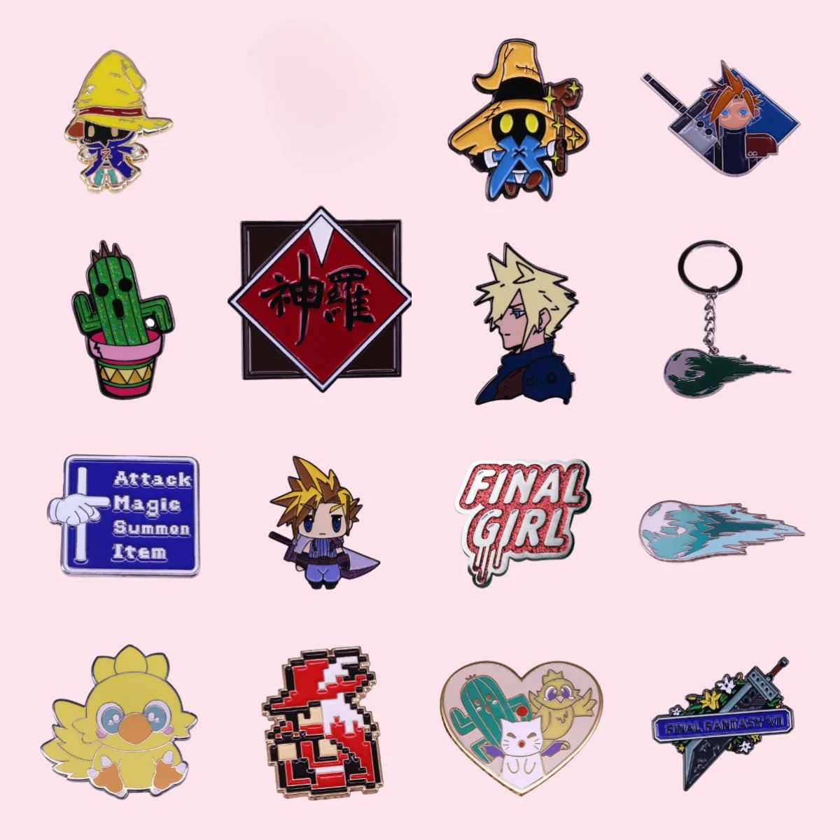 Best Quality Game Enamel Pin Cloud Strife Buster Sword Meteor Chocobo ...
