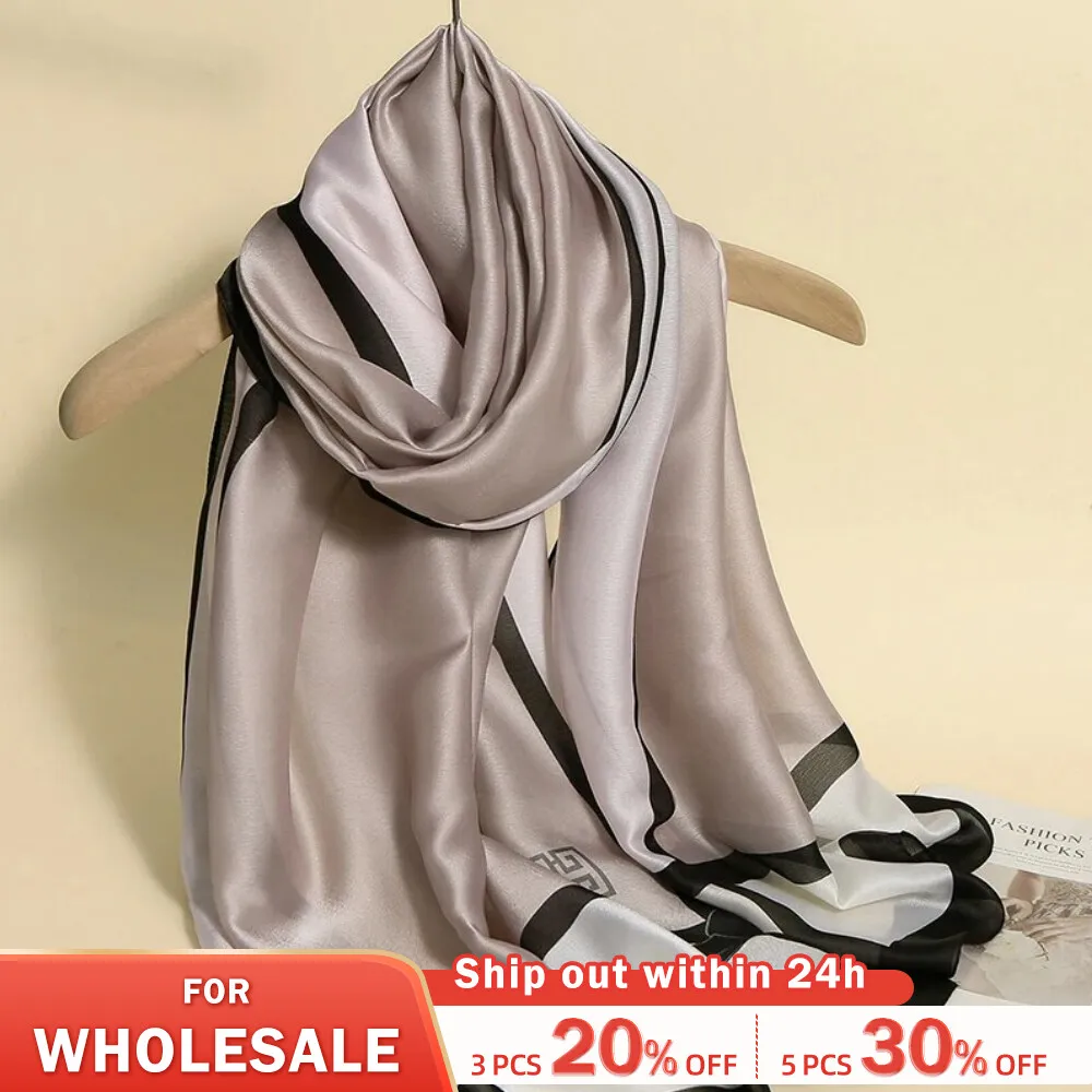90-180cm-Woman-Silk-Scarves-Custom-Printing-Designer-Luxury-Satin-Hijab ...