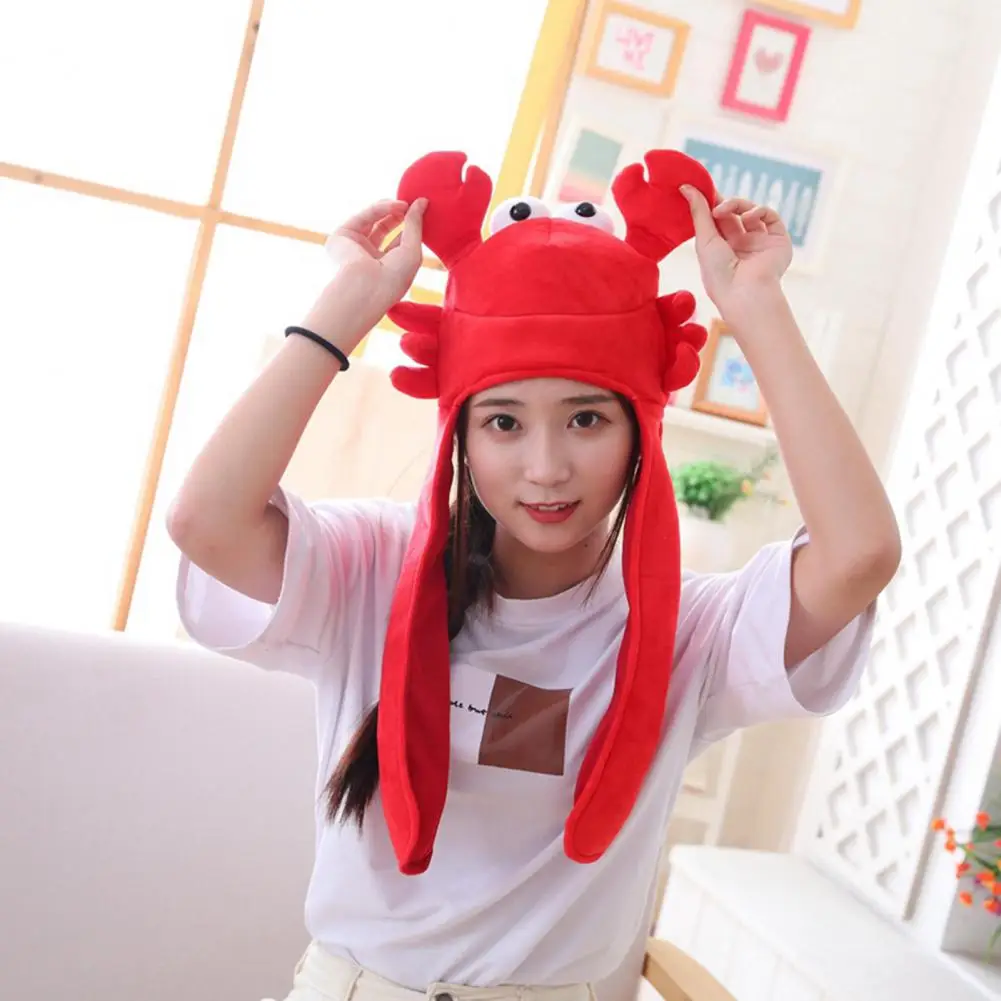 Crab Headgear Hat Party Costume Cosplay Props Lovely Long Ears Red ...