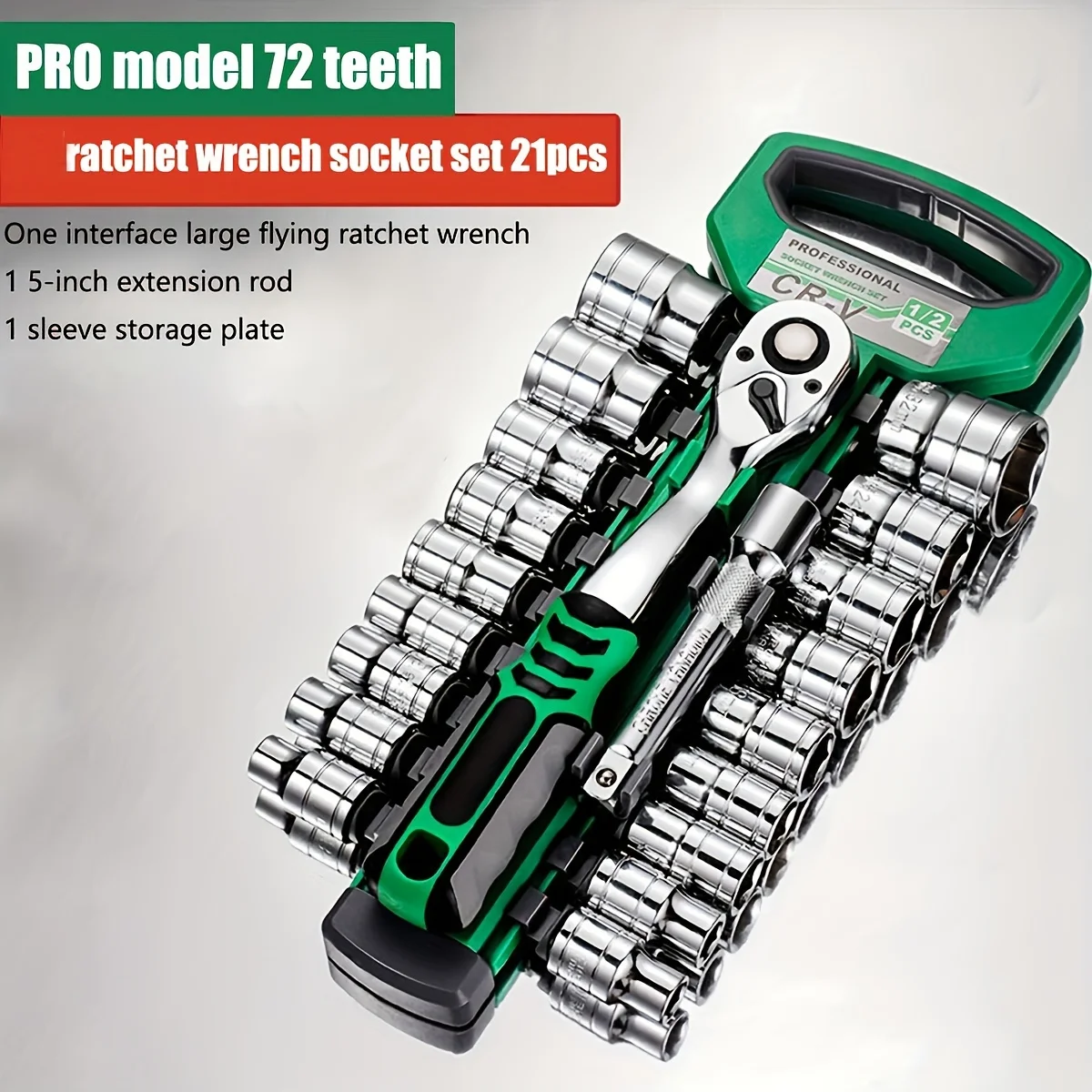 Quick-Release-Ratchet-Wrench-Drive-Socket-Set-CR-V-Metric-e-Imperial ...