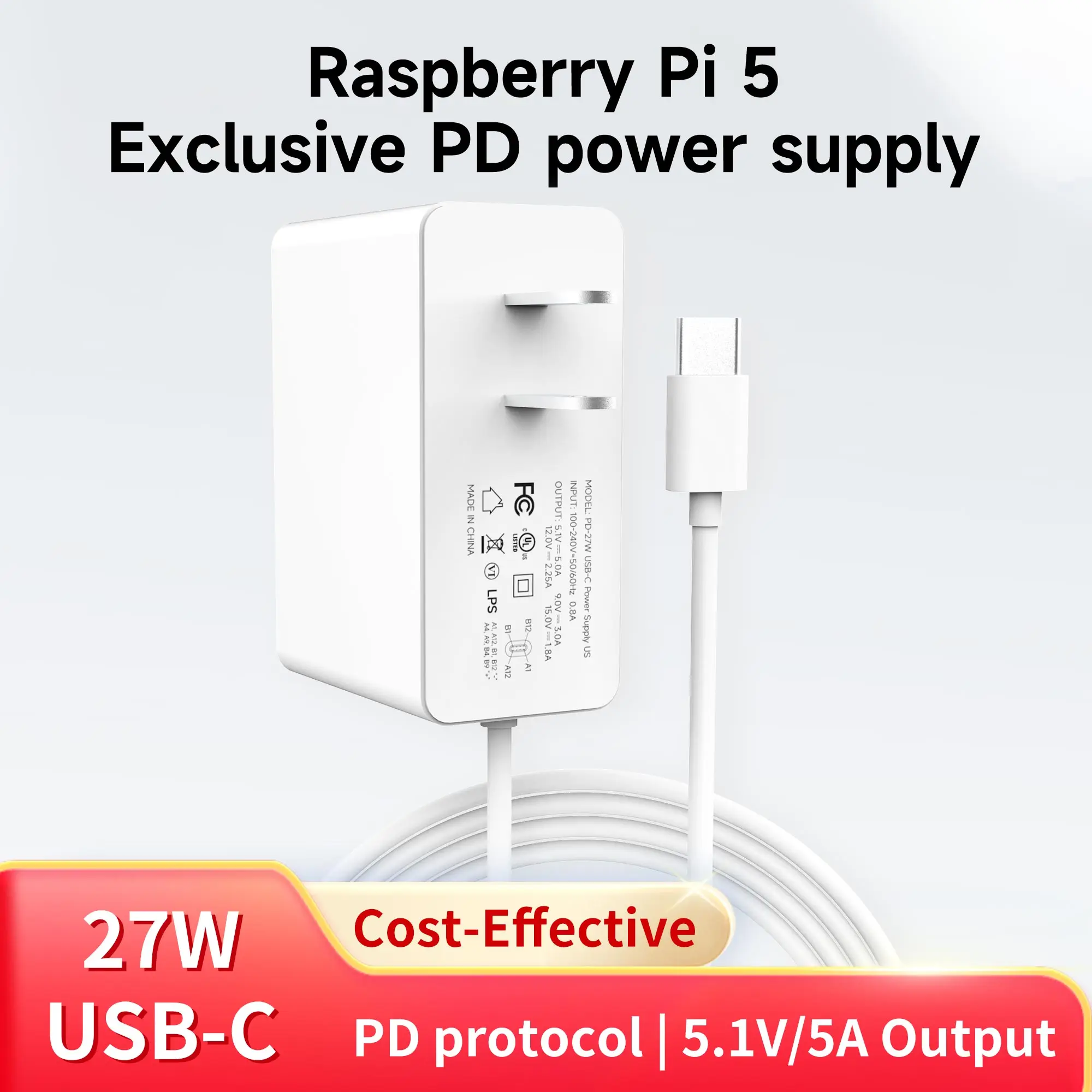 Raspberry-Pi-5-1V-5A-Power-Supply-PD-27W-USB-Type-C-Charger-US-Plug ...