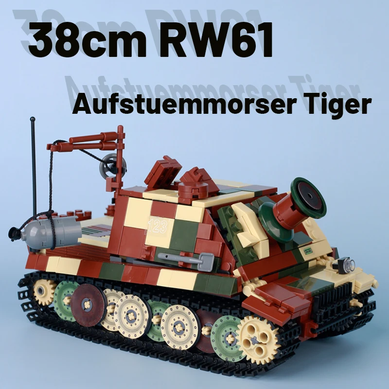 MOC-German-Camo-Military-Tiger-Main-Battle-Tank-Sturmtiger-RW61-Vehicle ...