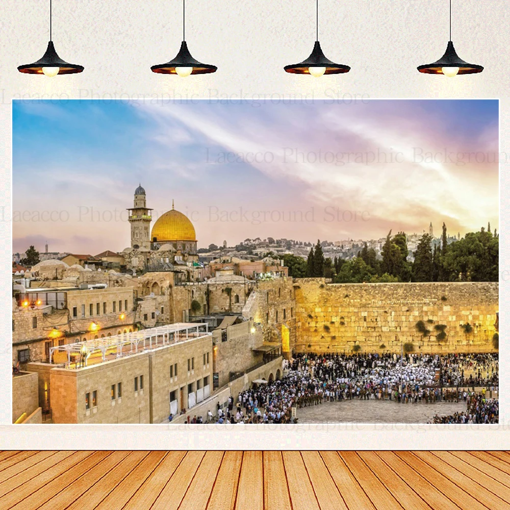 Jerusalem-Holy-City-Cityscape-Background-Islamic-Dome-Building ...