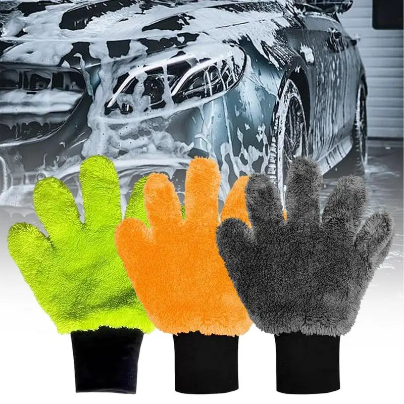 Car Washing Gloves No Scratch Wash Mitts for Detailing Cleaning ...