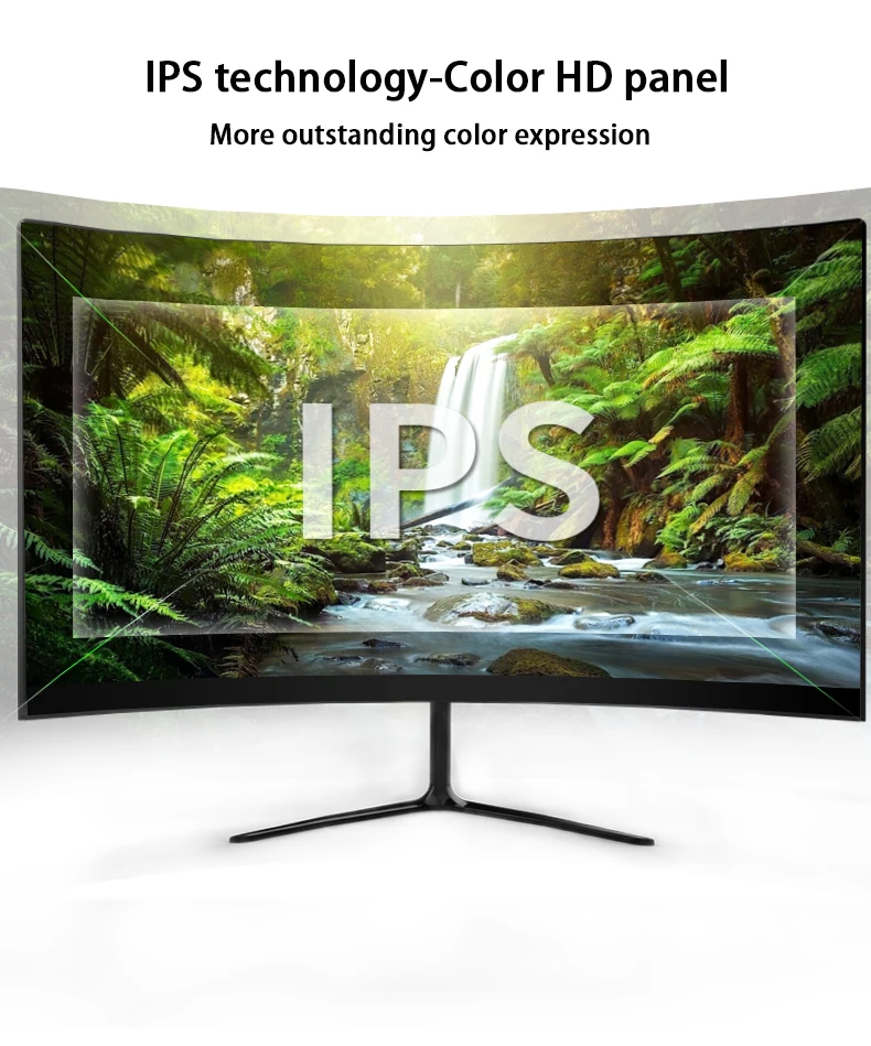 Мониторы IPS 24 дюйма 144 Гц, изогнутый игровой ЖК-монитор для ПК, 1k ...