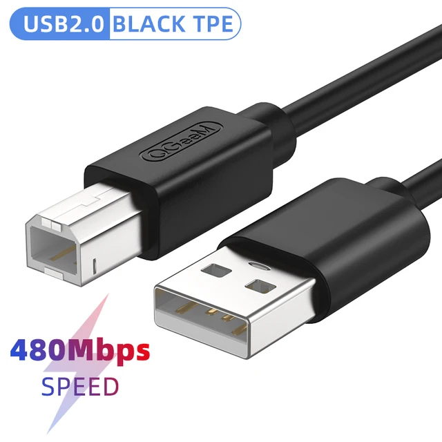 USB B Cable USB 2.0 Type A Male to B Male Scanner Printer Cable Sync ...