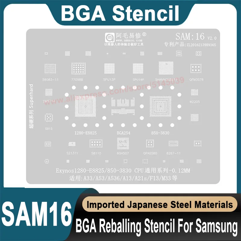 BGA Reballing Stencil For Samsung A33 A53 A536 A13 A21S F13 M33 ...