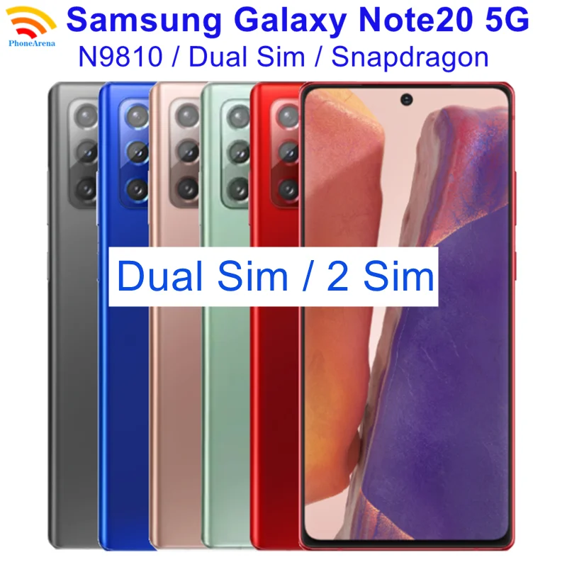 Original Samsung Galaxy Note20 Note 20 5G N9810 Dual Sim 6.7" 256GB ROM 8GB RAM NFC Snapdragon ...