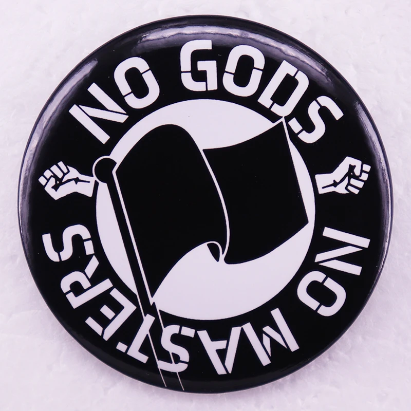 No-Gods-No-Masters-ANTIFA-Symbol-Flag-Pinback-Button-Pin-Tinplate-Badge ...