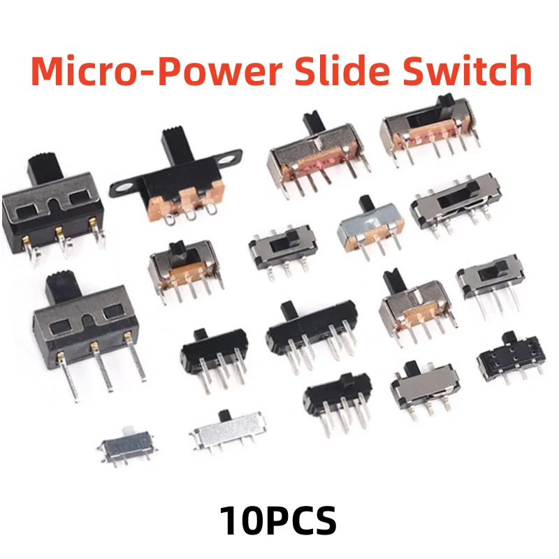 10PCS-Toggle-Switch-Single-and-Double-Row-Slide-Switch-Micro-power ...