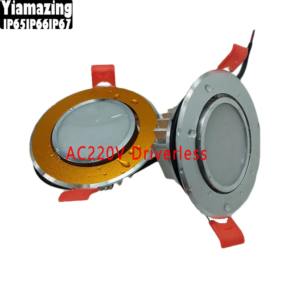 Silver Gold 7W 9W 12W Changeable 220V LED Downlight Dimmable IP65 IP66 ...