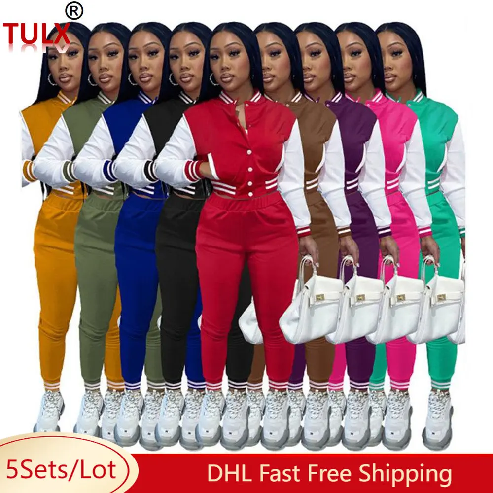 5 Wholesale Fall Winter Tracksuits Women Baseball Uniform Jacket Pants ...