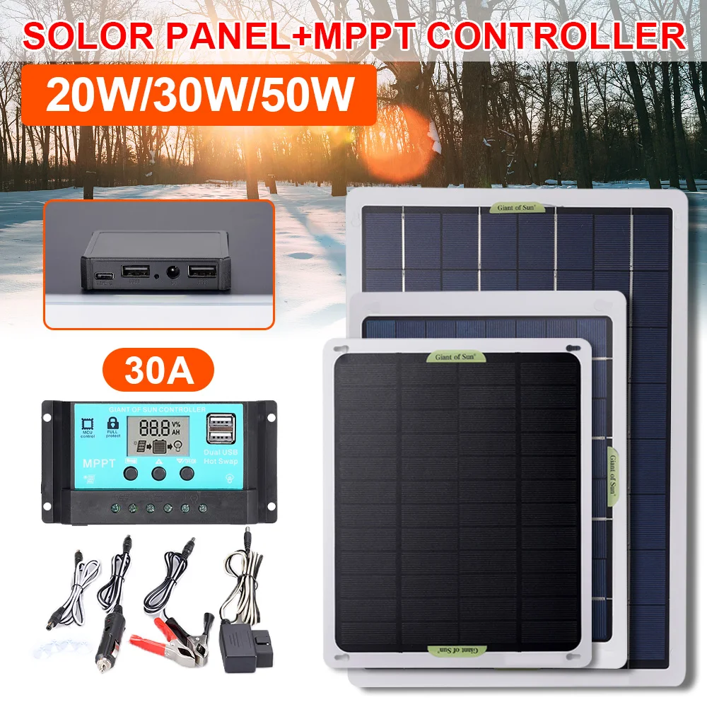 30A MPPT Solar Charge Controller Solar Panel Charger Battery 12V 24V ...