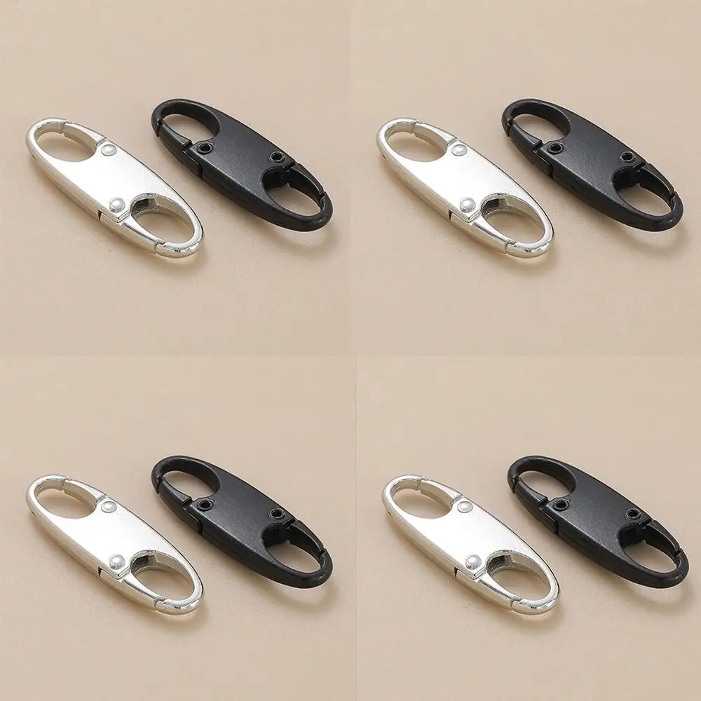 8 Pcs Black Zipper Lock Clip New Metal Detachable Carabiner Clip Silver ...