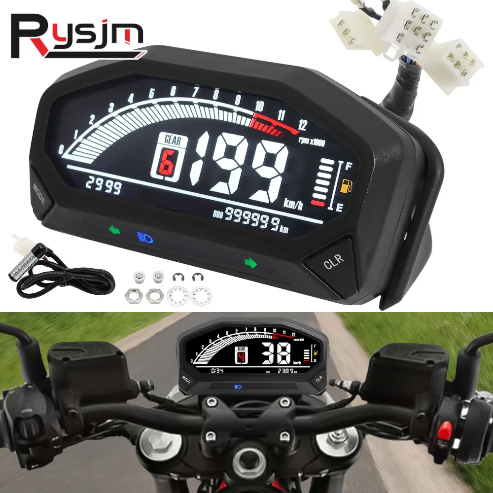 Motorcycle-Universal-LED-LCD-Speedometer-Digital-Backlight-Odometer-For ...