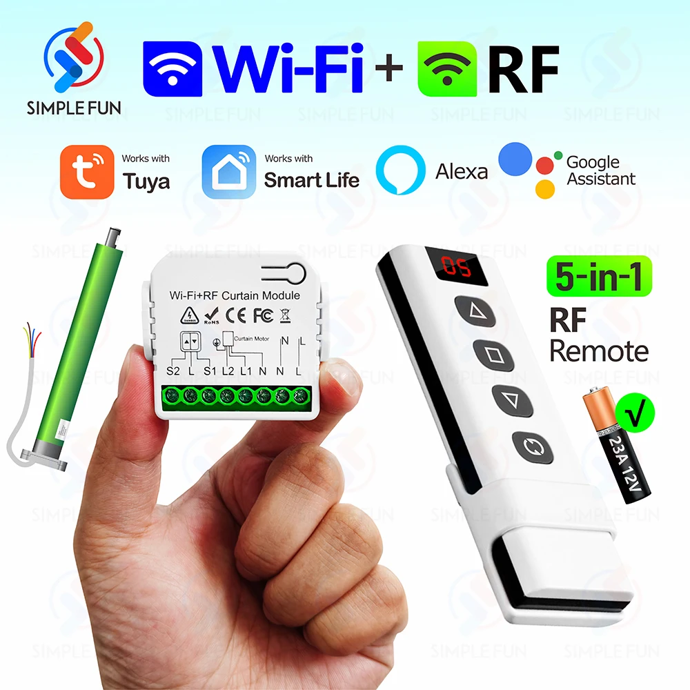 Wireless-Curtain-Roller-Shutter-Switch-Tuya-WiFi-RF-Smart-Module-for ...