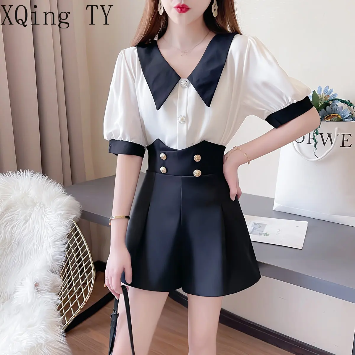 Simple-Women-Sweet-Clothing-Suits-Summer-New-Small-Fragrance-Patchwork ...