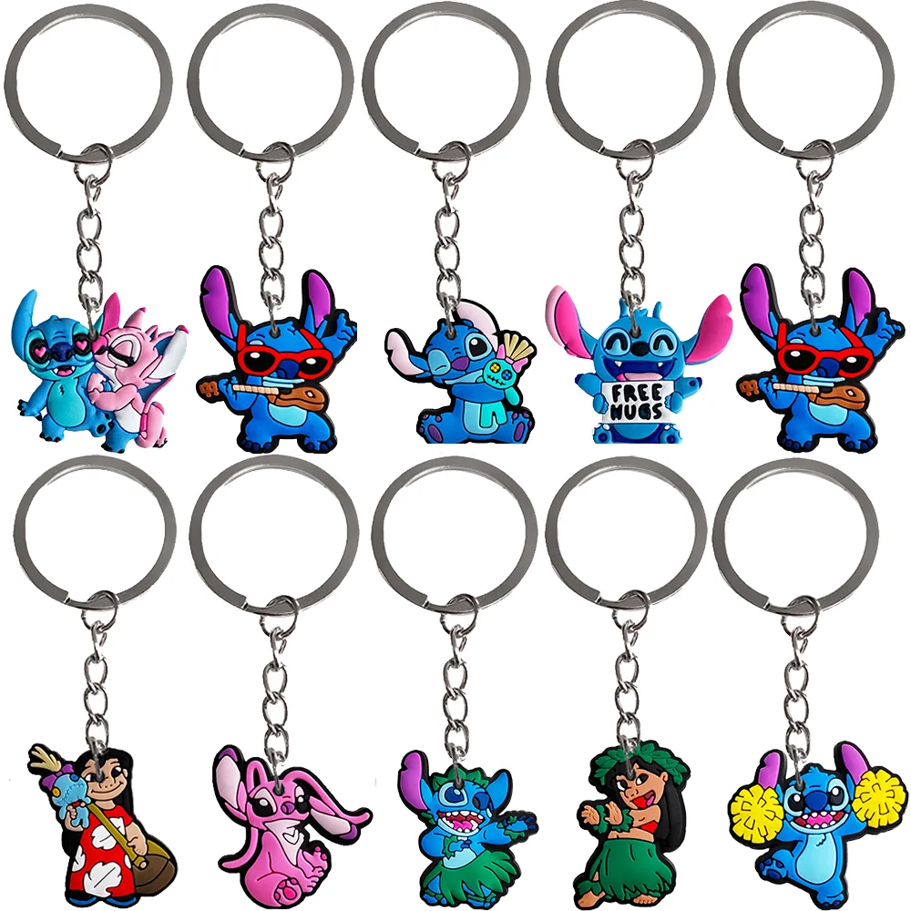 10Pcs-Lot-Lilo-Stitch-Birthday-Favors-Keychain-Key-Ring-Party-Supplies ...