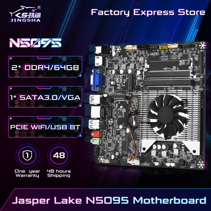 New-N5095-Micro-ATX-Motherboard-Integrated-CPU-DDR4-Memory-Jasper-Lake ...