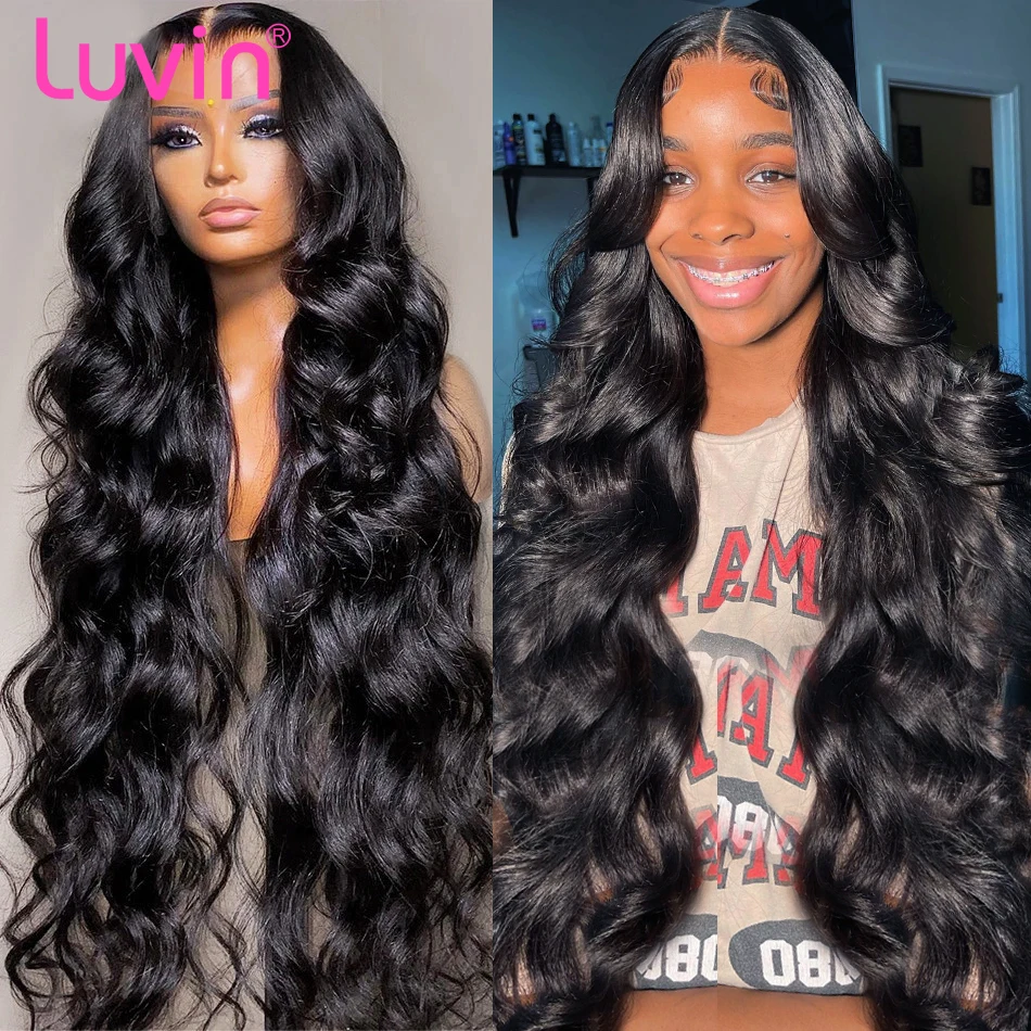 Luvin 250 Density 30 40 inch Body Wave 13x6 Lace Front Human Hair Wigs ...