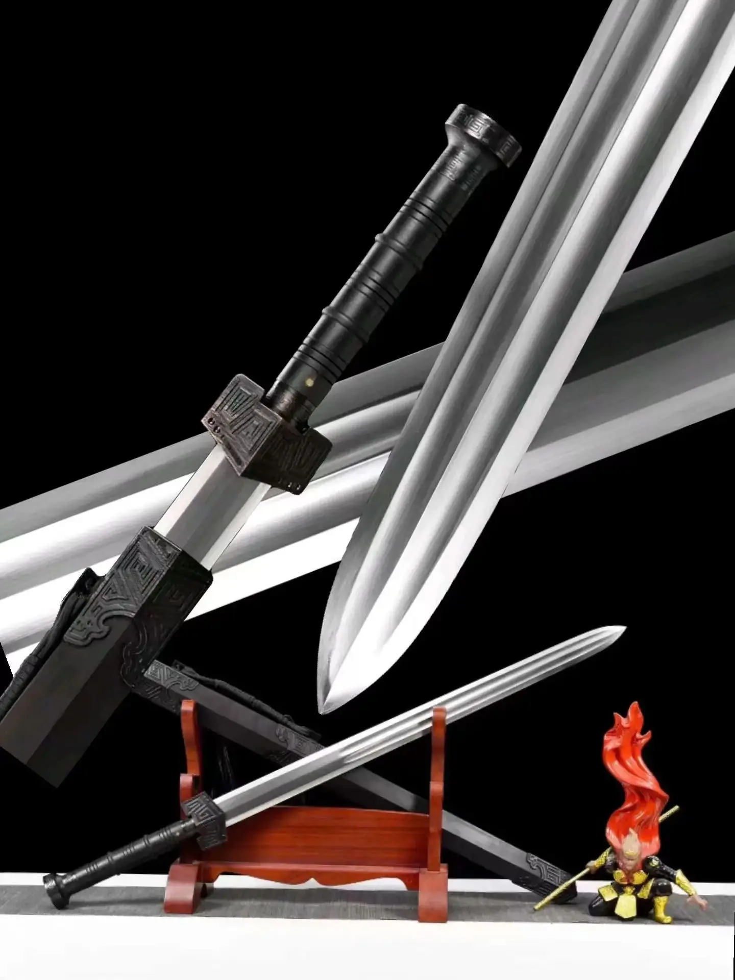 Qin-espada-de-batalla-Horizontal-de-Rey-chino-hoja-de-acero-de ...