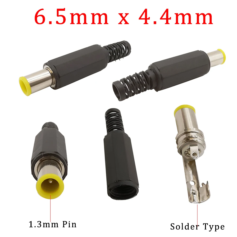 2-5-10Pcs-DC-Power-Male-Plug-6-5x4-4mm-Repair-Solder-Connector-with-1 ...