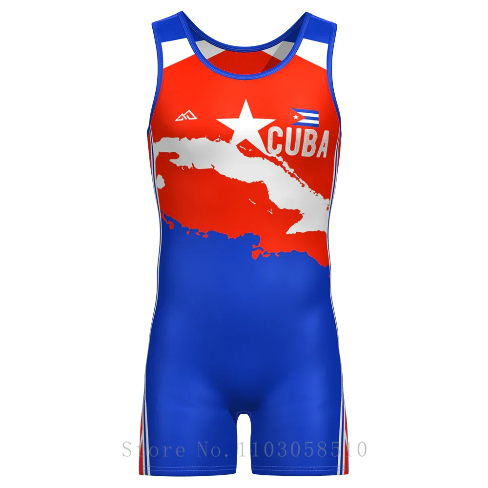 Wrestling Singlets One-Piece Fitness Rowing suit Powerlifting RT Sport ...
