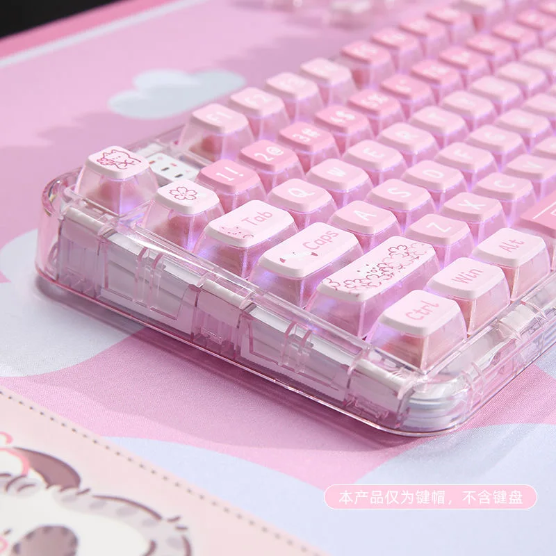 Sakura-cat-120-Keys-Dye-Sub-PBT-and-Translucent-PC-Custom-Keycaps-for ...