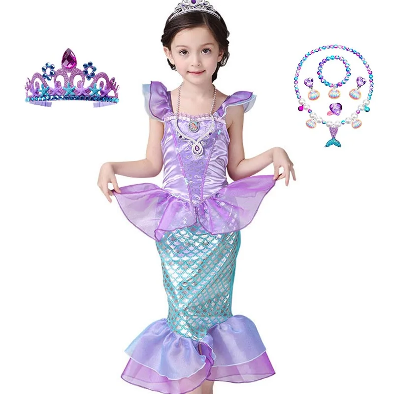 Disfraz de Sirenita para niñas 2024, vestido de princesa para ...