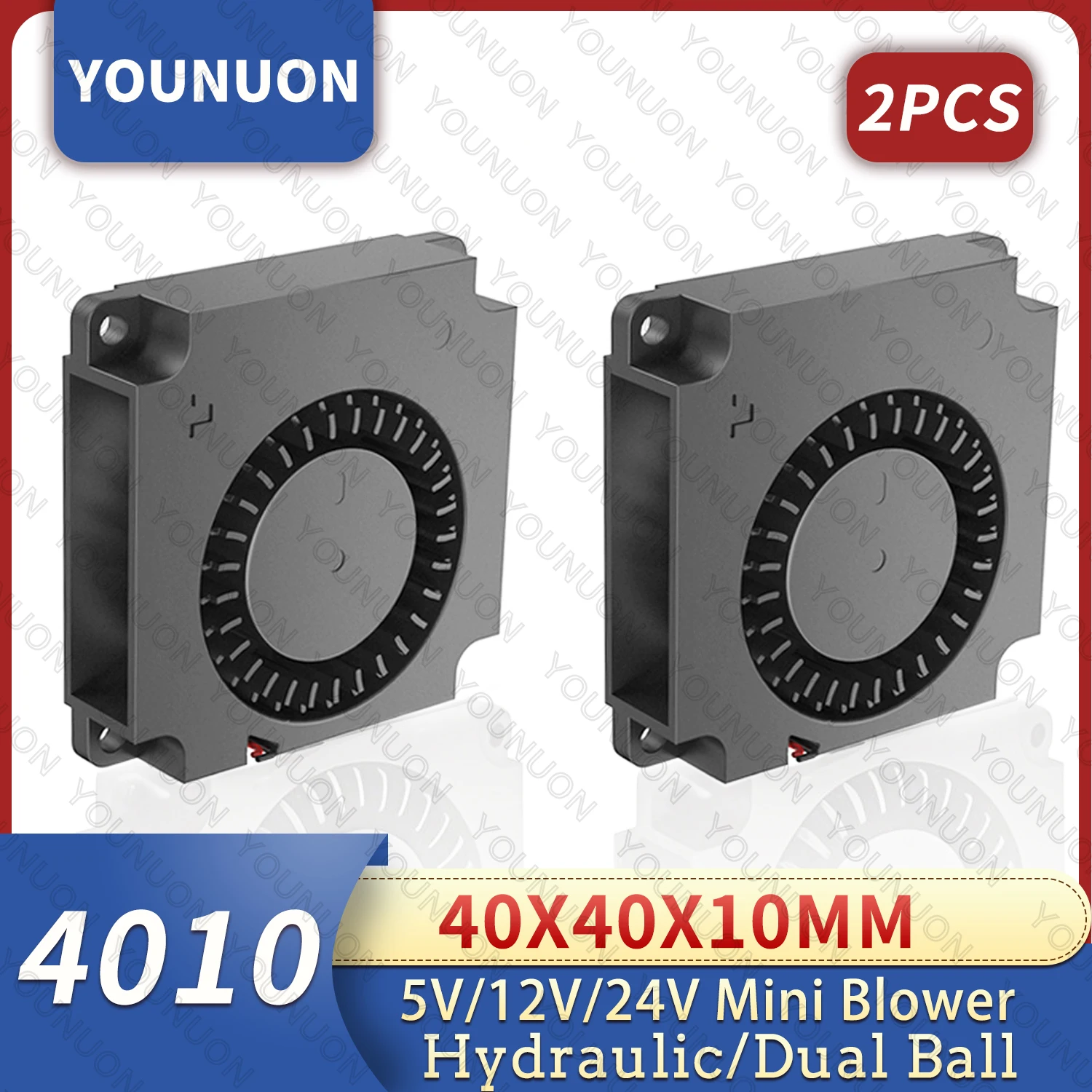 2PCS YOUNUON 40mm Blower Fan 4010 40x40x10mm DC Brushless Turbo Blower ...