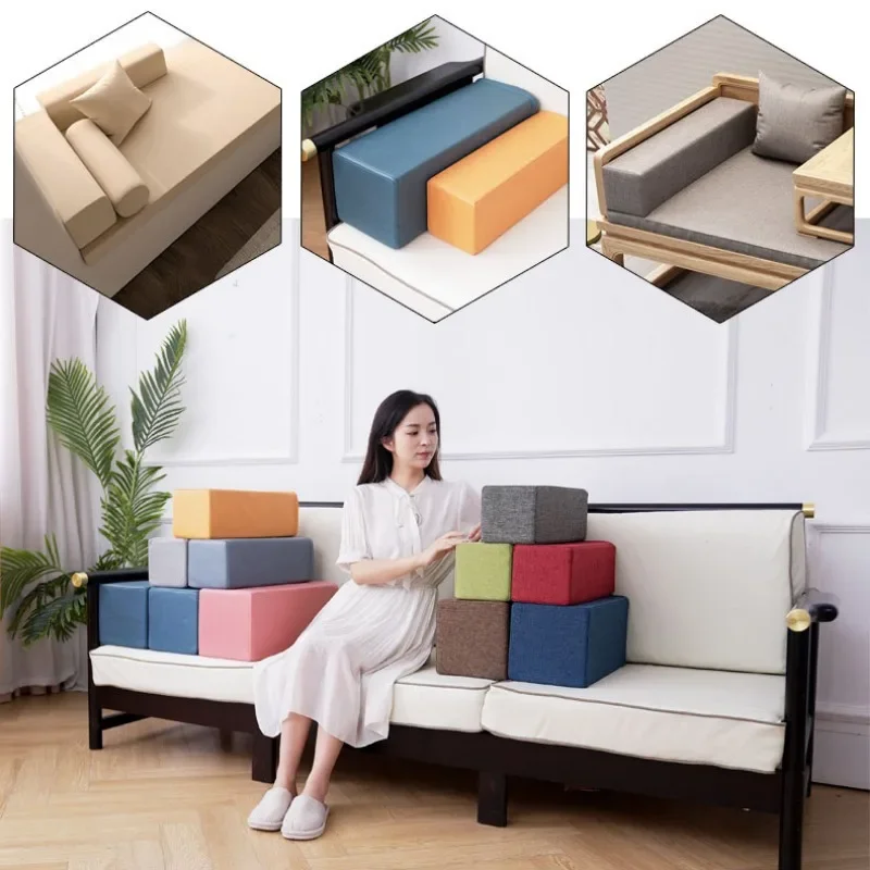 Sofa-Armrest-Pillow-Hand-Cushion-PU-Leather-Linen-Fabric-Long-Cuboid ...