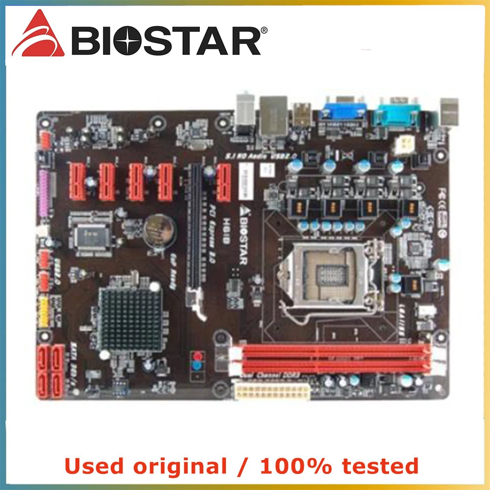 Uesd H61 BTC PRO Original para Biostar H61B H61 LGA 1155 DDR3 6PCIE ...