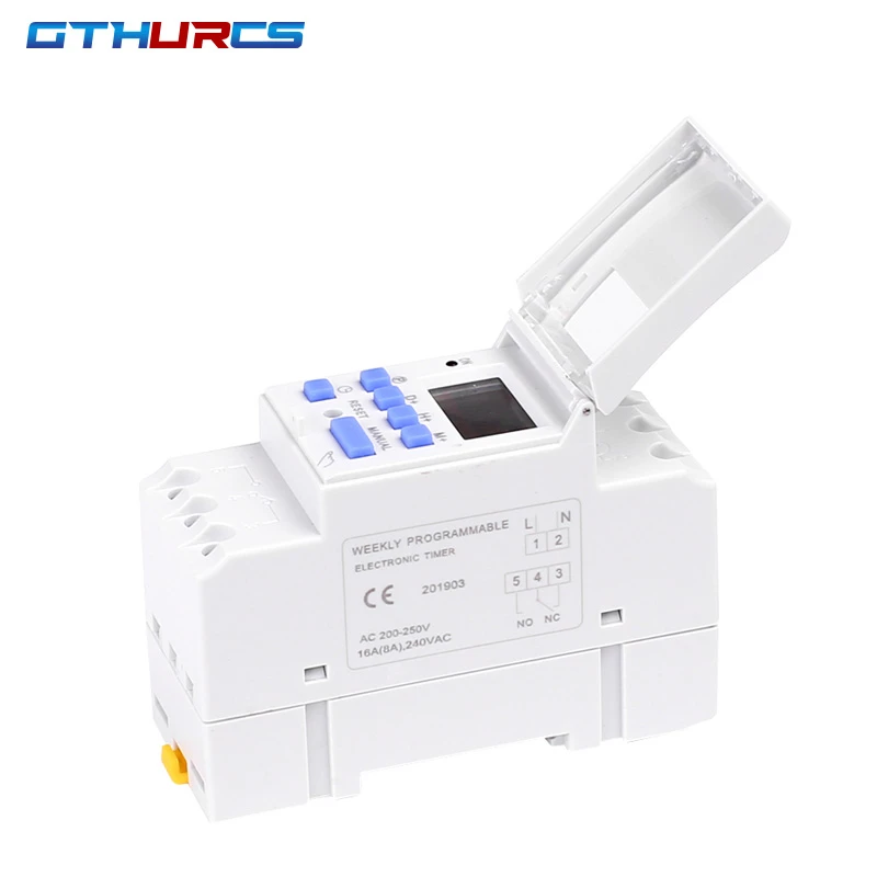 Timer switch din rail digital TP8A16 weekly programmable electronic ...
