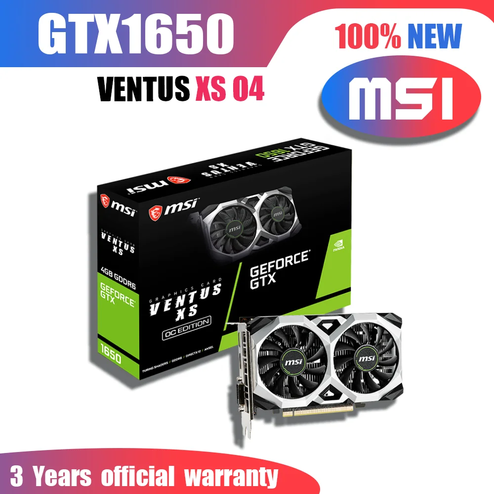 MSI GTX 1650 D6 VENTUS XS OC Graphics Card GDDR6 4GB Video Cards GPU ...