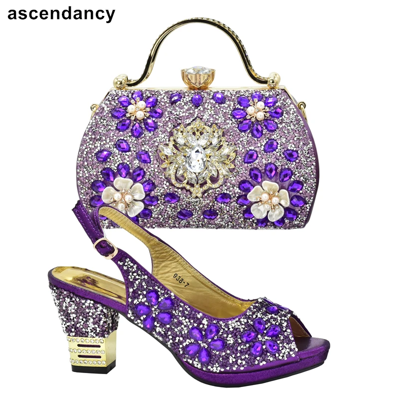 New-Arrival-Italian-Women-Wedding-Shoes-and-Bag-Set-Decorated-with ...