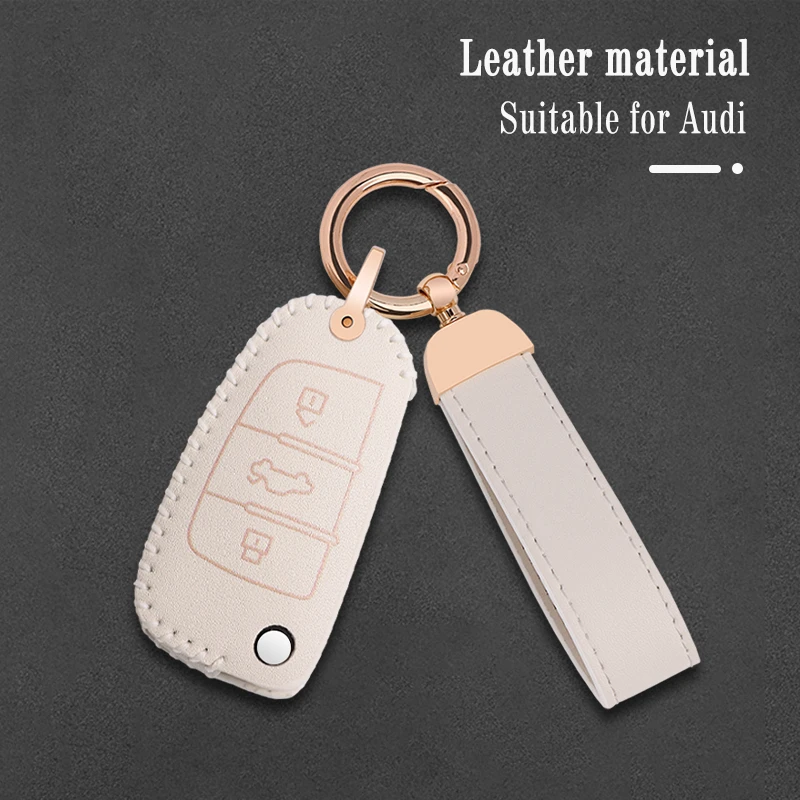 Fashion Leather Car Remote Key Case Cover Protector Shell For Audi A1 A3 A6 Q2 Q3 Q7 Tt Tts R8 ...