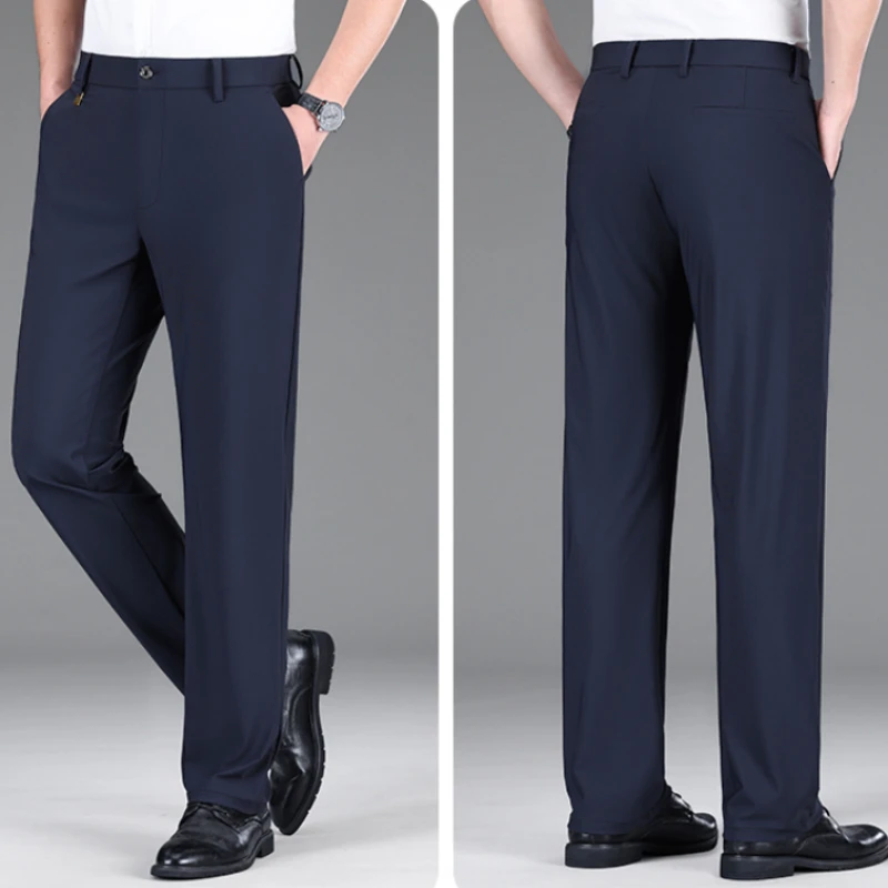 Men-s-Business-Pants-Long-Suit-Trousers-Elastic-and-Lightweight-Formal ...