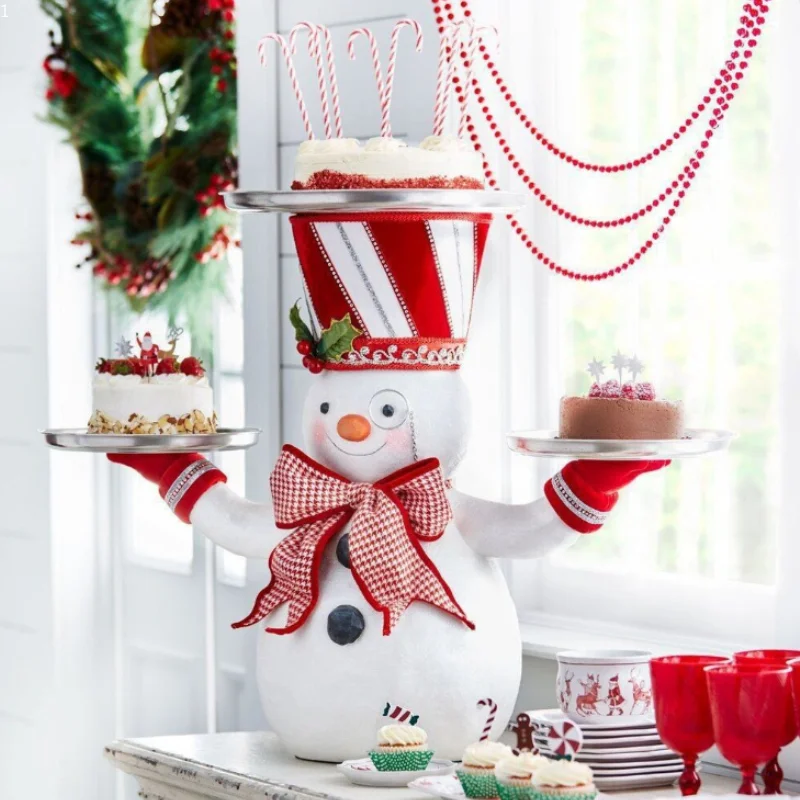 Resin-Santa-Claus-Statues-Holding-Snack-Tray-Christmas-Figurine-with ...