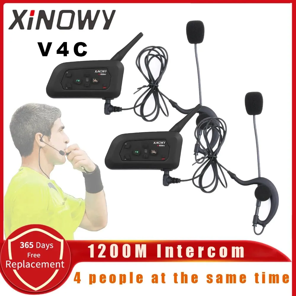 XiNOWy-V4C-Arbitre-Casque-Bluetooth-Interphone-Full-Duplex-1200M-Football-Football-Earhook ...