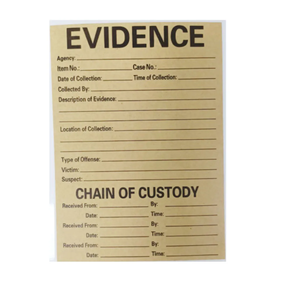 100Pcs-Brown-Vintage-Evidence-Stickers-4-X-6-Inch-Adhesive-Evidence ...