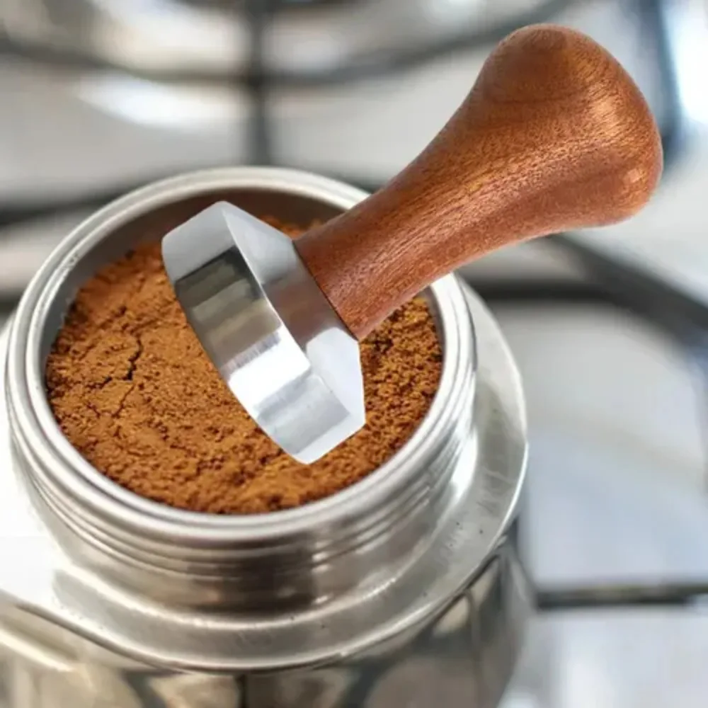 Black-Wooden-Handle-Solid-Wood-Espresso-Coffee-Tamper-Flat-Base ...