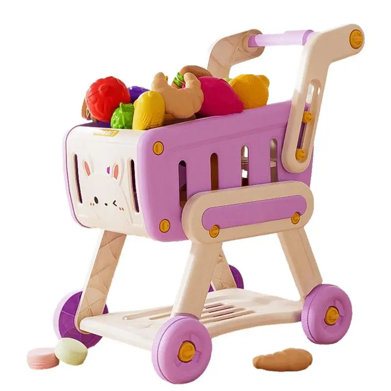 Play Shopping Cart Grocery Cart Toy With Pretend Food Interactive Kids ...