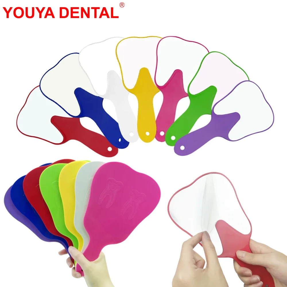 1Pcs-PVC-Unbreakable-Hand-Mirror-Tooth-Shaped-Handheld-Mirror-Dental ...