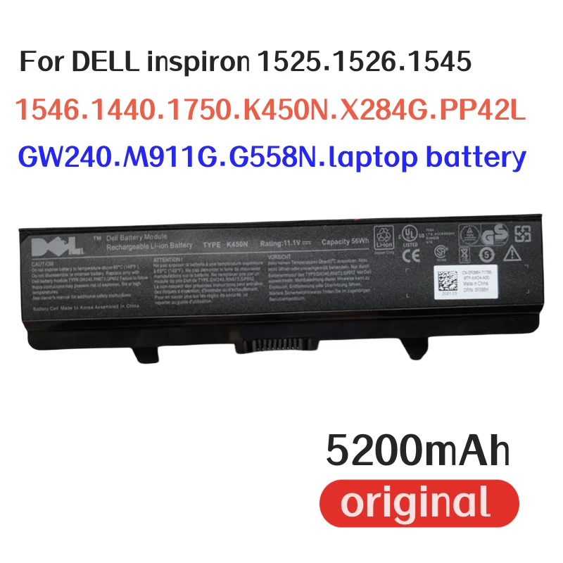 100-original-5200mAh-For-DELL-inspiron-1525-1526-1545-1546-1440-1750 ...