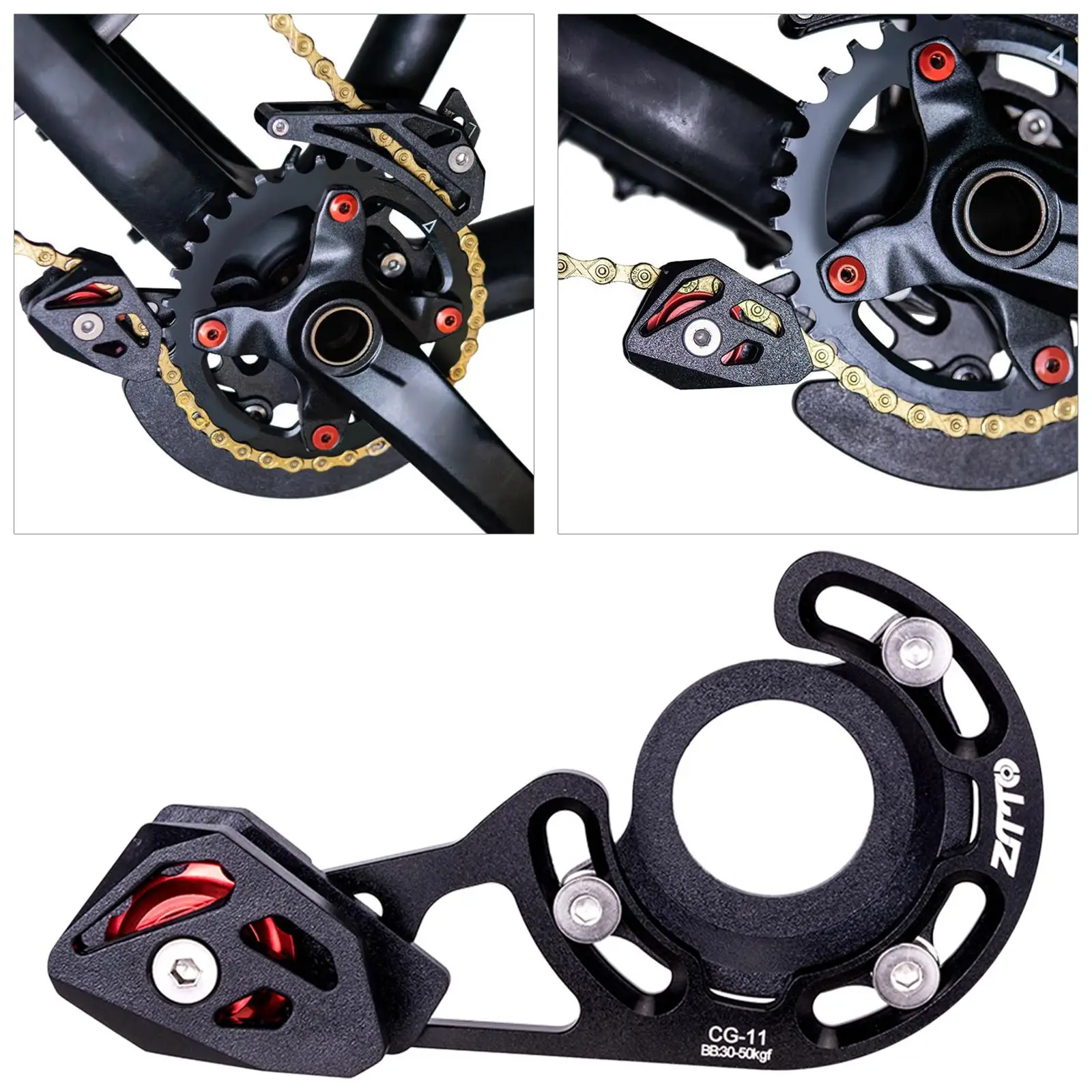 MTB-Chain-Guide-Chainring-Protector-Plate-Bike-Chain-Stabilizer-Black ...