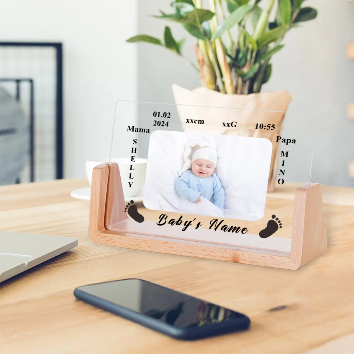 Lovely-Personalized-Baby-Boys-Girls-Frame-Custom-Photo-Name-Birth ...