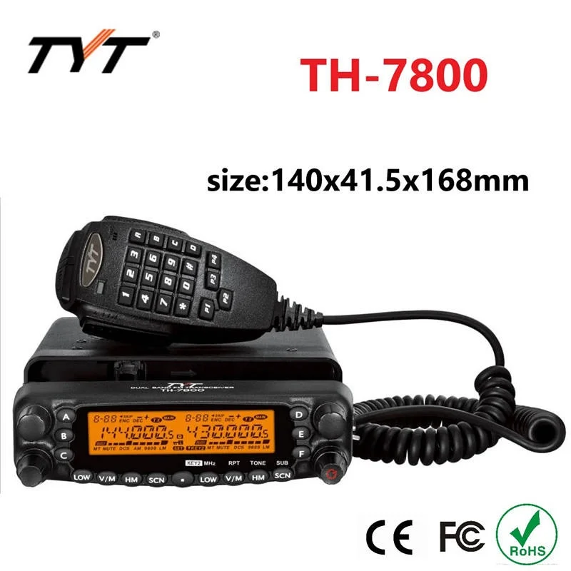 TYT TH-7800 Car Radio Walkie talkie Dual Band 136-174/400-480MHz VHF ...