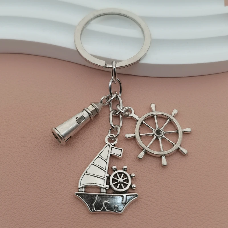 Fashion-Jewelry-Metal-Keychain-Rudder-Sailing-Lighthouse-Friend-Sailing ...