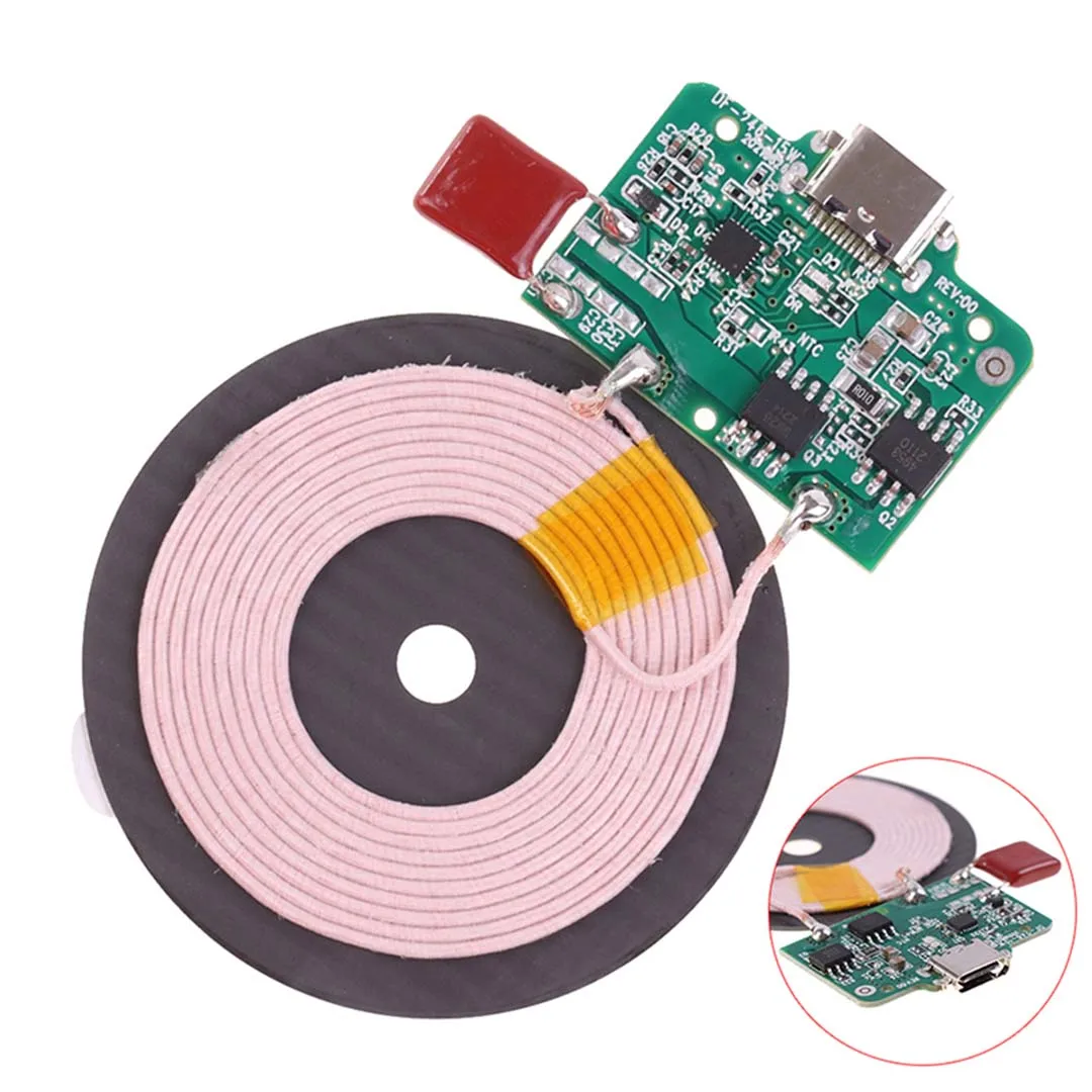 15W Type-C Wireless Charger Module Transmitter PCBA Circuit Board Coil ...